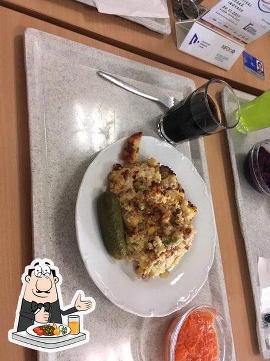 Menu at Menza Bory cafeteria, Pilsen