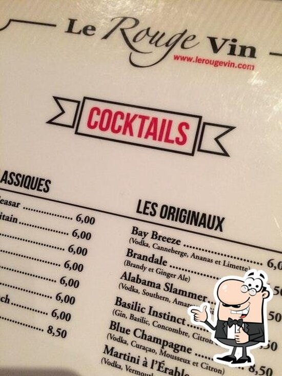 Menu au Restaurant Le Rouge Vin, Trois-Rivières