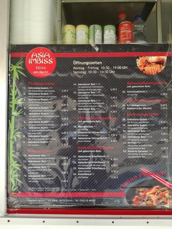 Menu at Asia Imbiss pub & bar, Ellrich