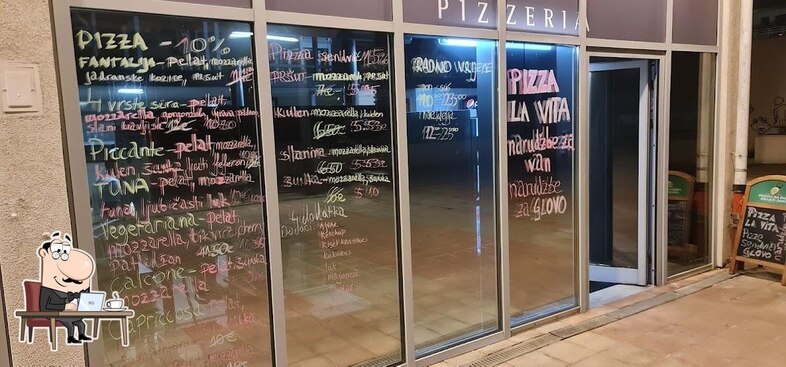 Menu at Pizza La Vita pizzeria, Zadar