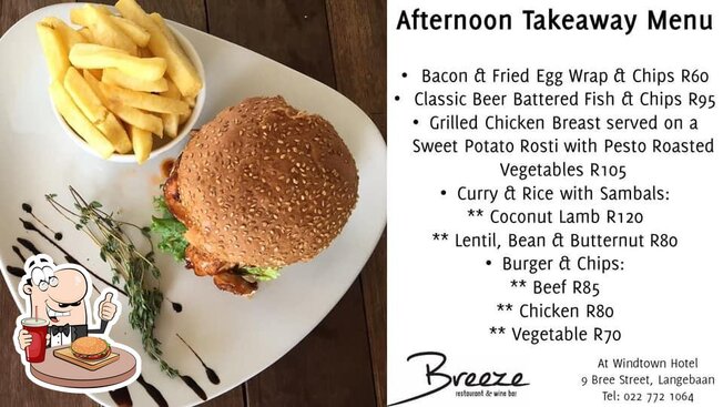 Menu at Breeze Restaurant, Langebaan
