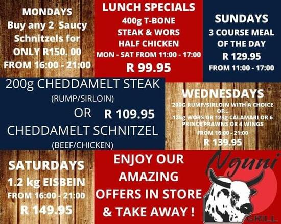 Nguni Grill, Polokwane - BBQ menu and reviews
