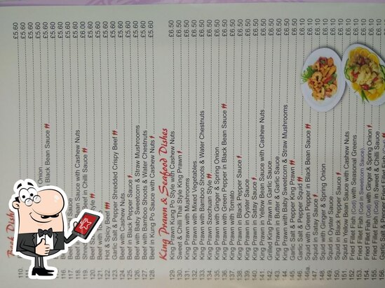 Menu at Sheung Moon restaurant, Southampton
