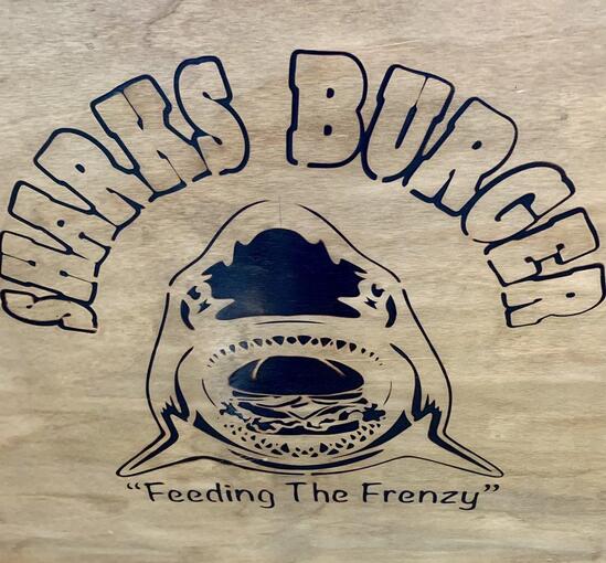 Menu at Sharks Burger restaurant, Leander, Ronald Reagan Blvd c100