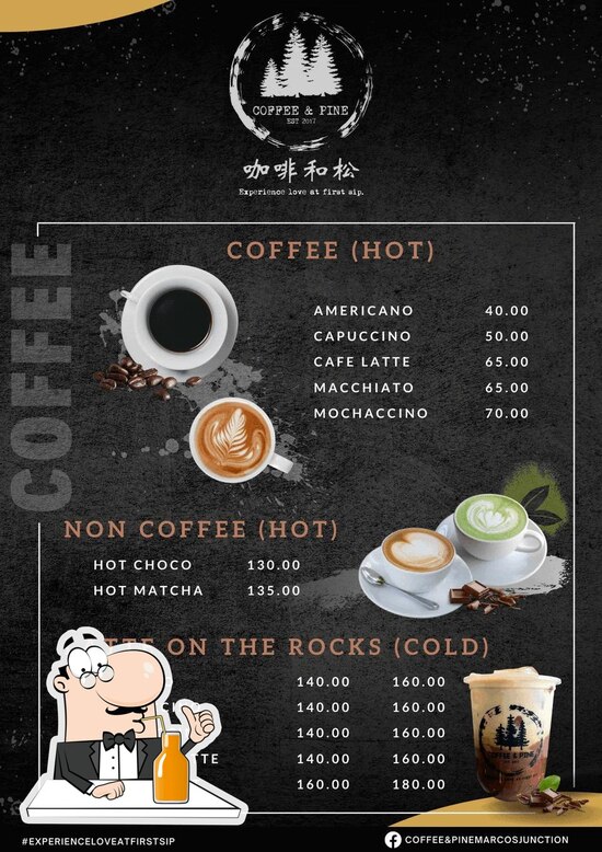 Menu at Coffee and Pine Marcos Highway, Baguio