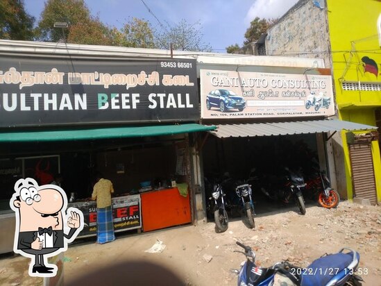 Menu at Sulthan Beef Stall, India