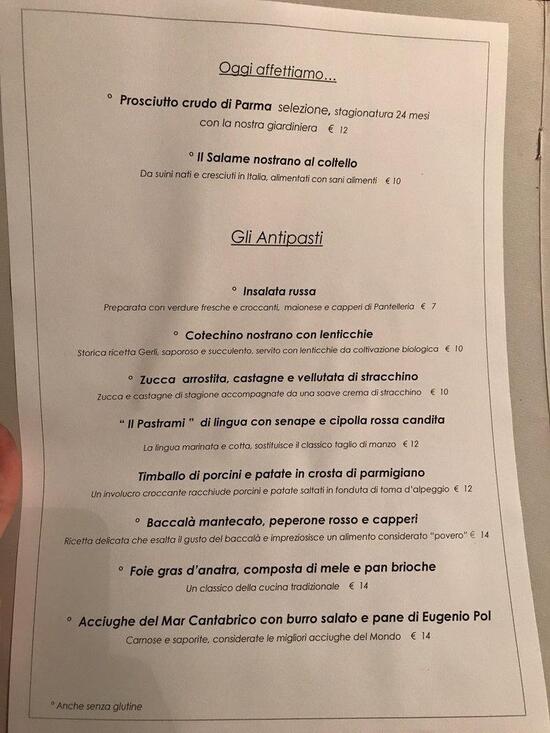Menu da Antica Trattoria del Gallo ristorante, Gaggiano, Via Privata Gerli