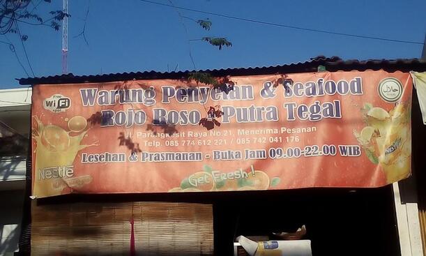Menu at rojo roso putra tegal restaurant, Semarang