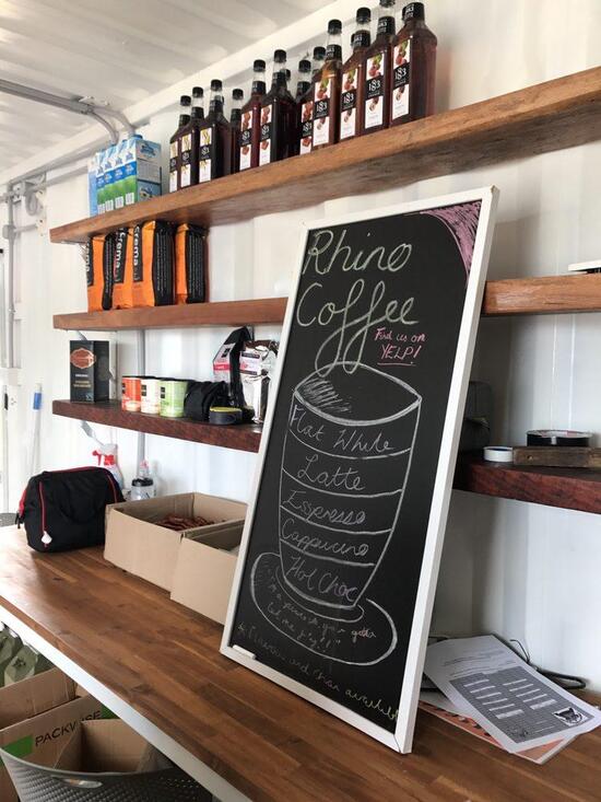Menu at Rhino Cafe, Edinburgh