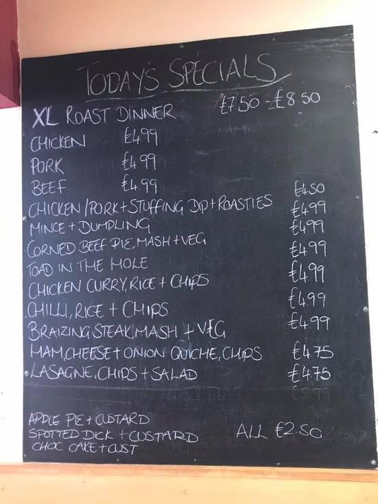 Menu at Rosie's Café cafe, Jarrow