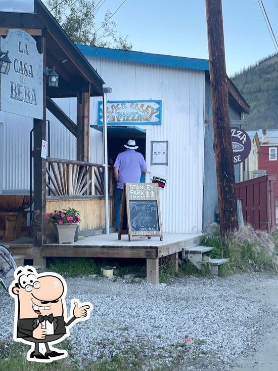 Menu at Back Alley Pizza restaurant, Dawson