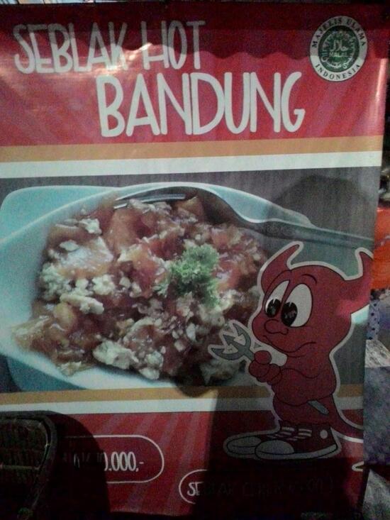 Menu at "Seblak Hot Bandung" restaurant, Tanjung Pandan