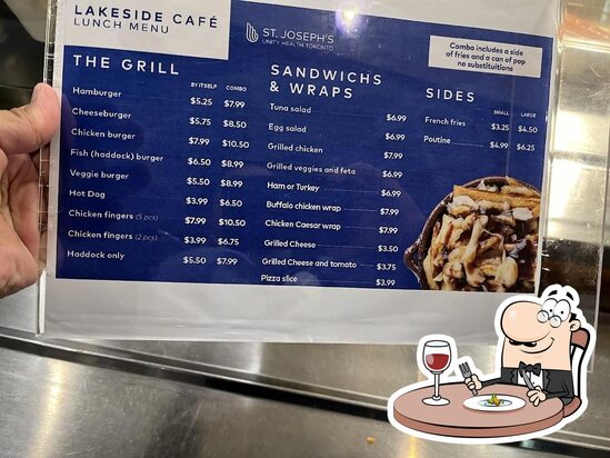 Menu at Lakeside Cafe, Toronto