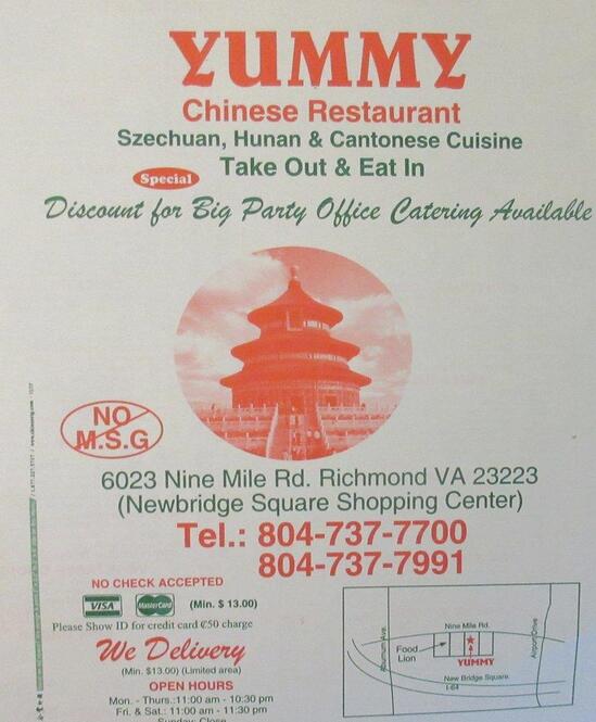 Yummy Chinese Food in Richmond - Restaurant menu and reviews