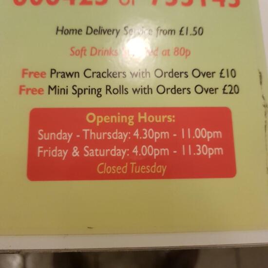 Menu at Sundo fast food, Airdrie