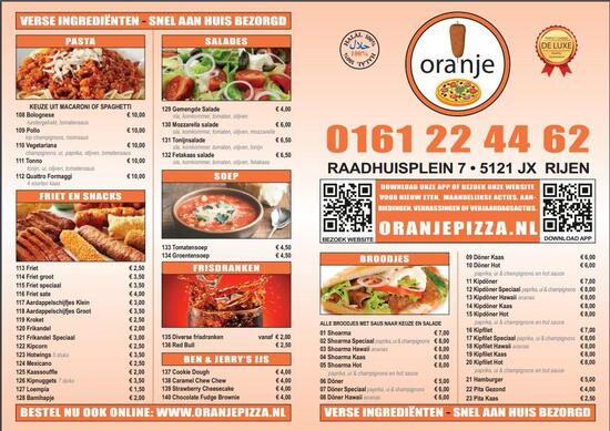 Menu at Oranje, Rijen
