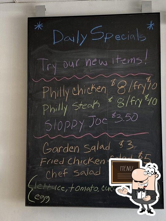 Menu at The Sandwich Man, Whitehall