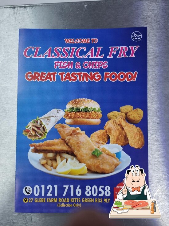 Menu at Classical Fry restaurant, Birmingham