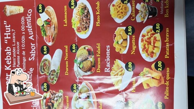 Carta del restaurante Döner Kebab HUT, Madrid