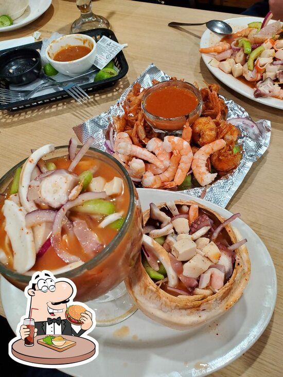 Menu at Mariscos El Ostion restaurant, Pomona