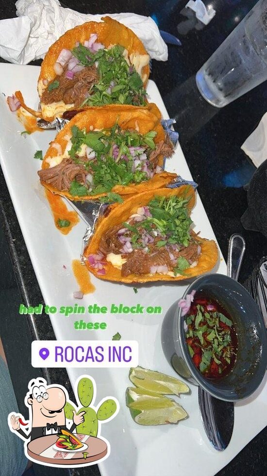 Menu at Rocas restaurant, Charleston