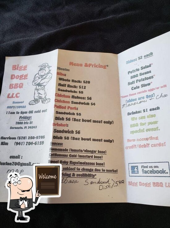 Menu at Bigg Dogg BBQ Bradenton FL, Bradenton