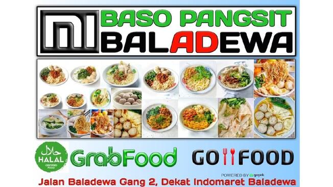 Menu at Mi Baso Pangsit Baladewa restaurant, Bandung
