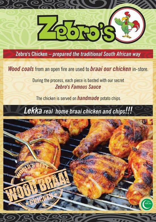 Menu at Zebros Mokopane restaurant, Mokopane