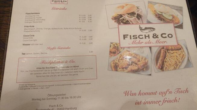 Speisekarte von Fisch & Co. restaurant, Hamburg