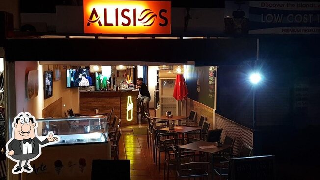 Menu at Alisios café, Tías