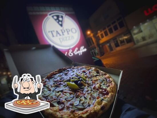 Menu at Tappo Pizza restaurant, Kosovo