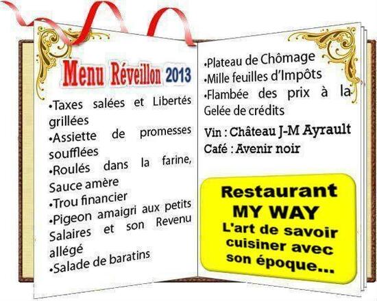 Menu at Restaurant My Way, La Garde-Freinet
