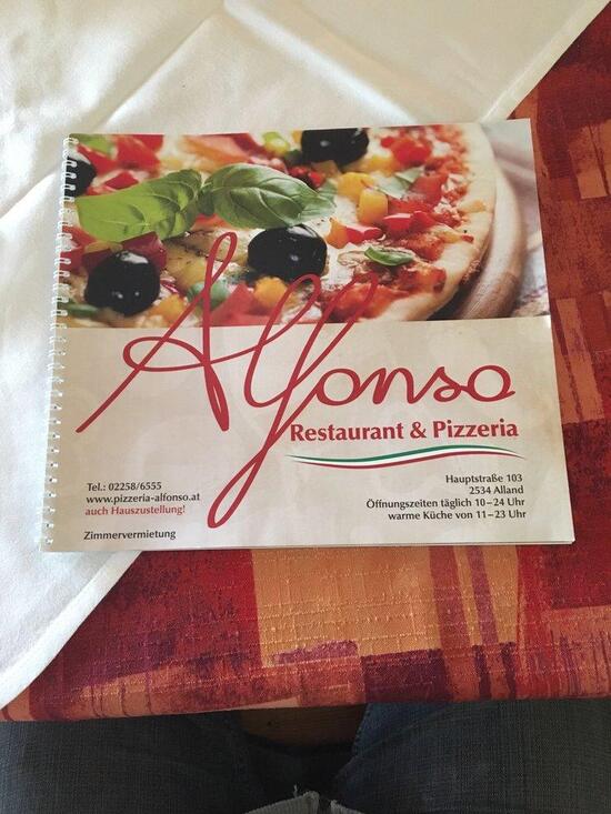 Menu at Pizzeria Alfonso M. Csar, Alland