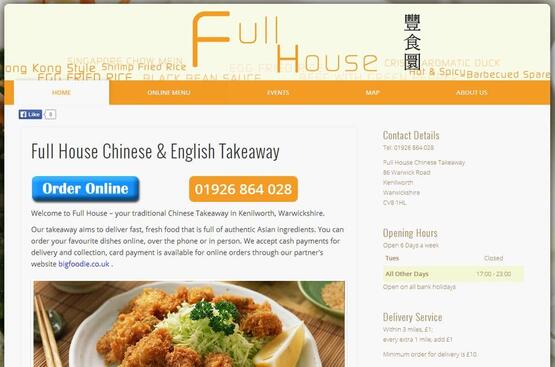 Menu at The Full House restaurant, Kenilworth