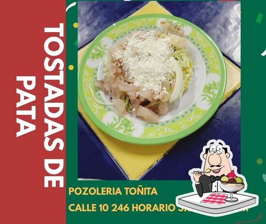 Menu at Pozoleria Toñita restaurant, Mexico City