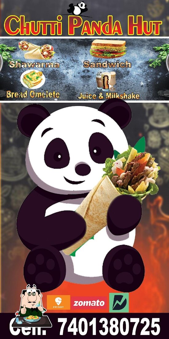 Menu at Chutti panda hut, Chennai