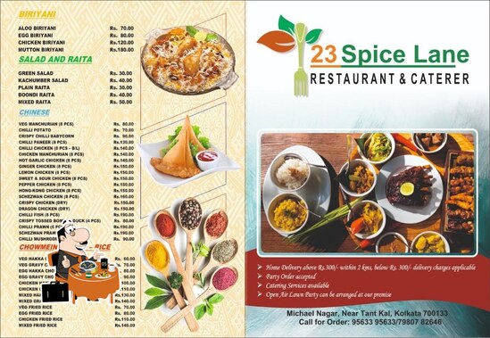 Menu at 23 Spice Lane, Kolkata