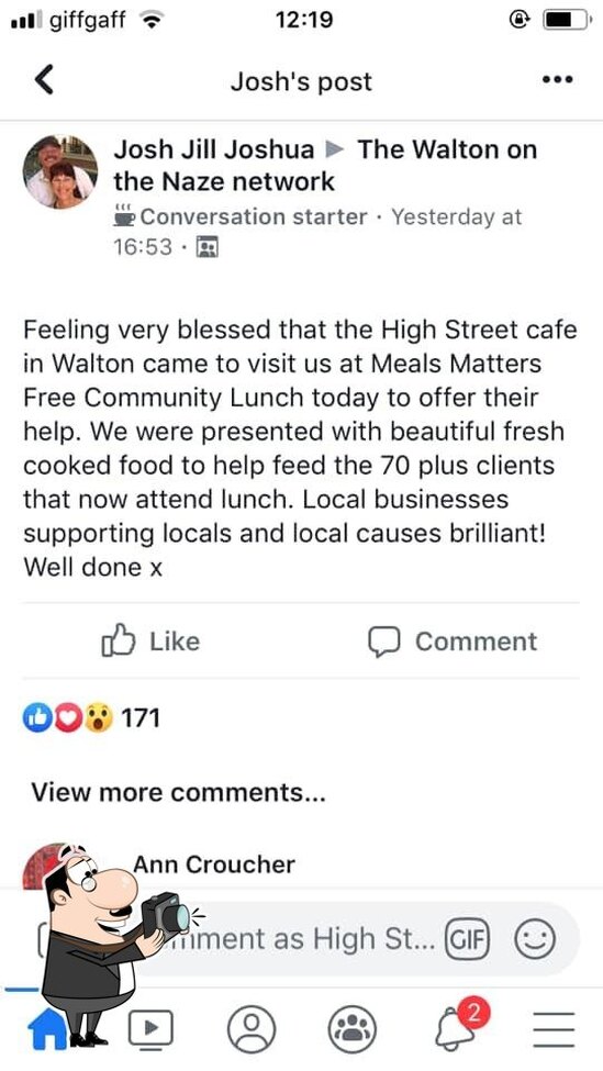 Menu at High Street Cafe Walton on the Naze, Walton on the Naze