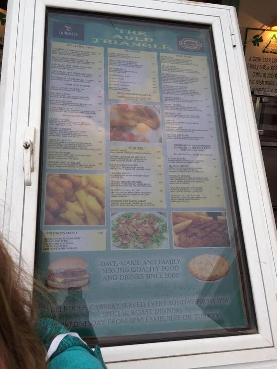 Menu at The Auld Triangle pub & bar, Tías, Chabusquillo