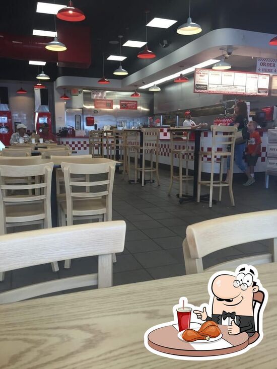 Menu at Five Guys fast food, Springfield