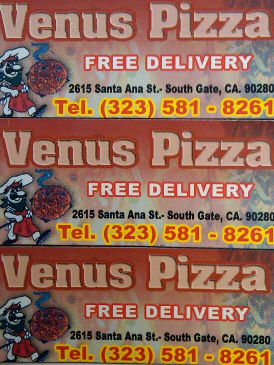 Venus Pizza, South Gate - Restaurant menu, prices and reviews
