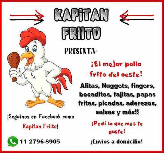 Menu at kapitan Friito restaurant, Morón