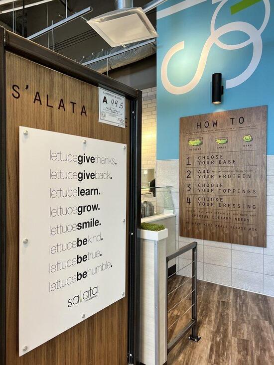 Menu at Salata restaurant, Charlotte, 601 S Tryon St #131