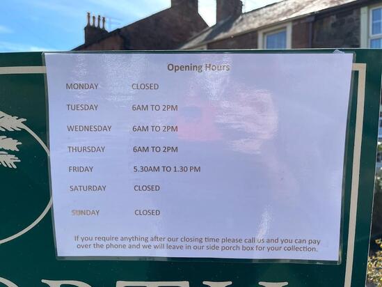 Menu at Gosforth Bakery, Gosforth