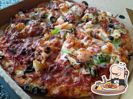 Menu at Ricky D's Pizza restaurant, Mulwala