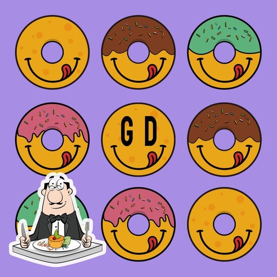 Menu at Greedy Donut cafe, Calgary
