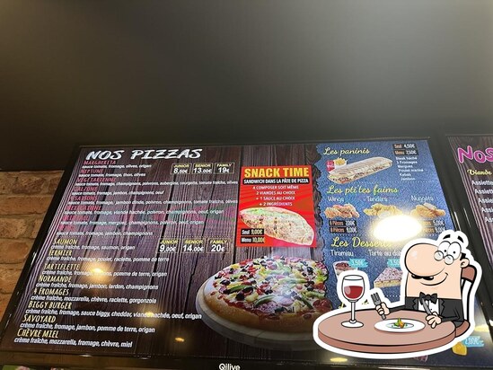 Menu au snack time restaurant, Bolbec