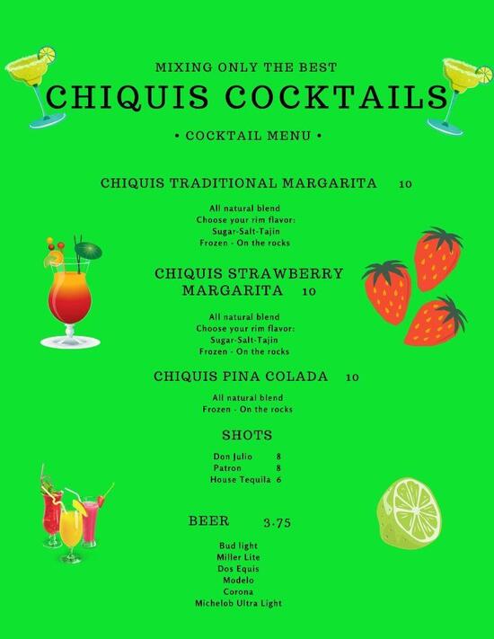 Menu at Chiquis Cocina desserts, Marionville