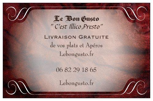 Menu at Le Bon Gusto restaurant, Dieppe