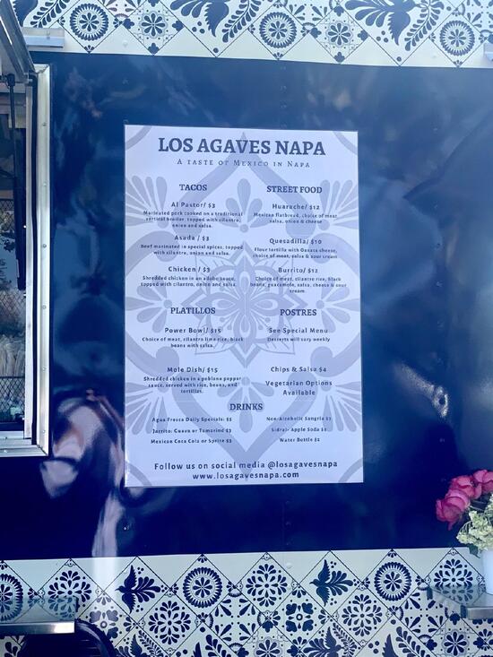 Menu at Los Agaves Napa restaurant, Napa